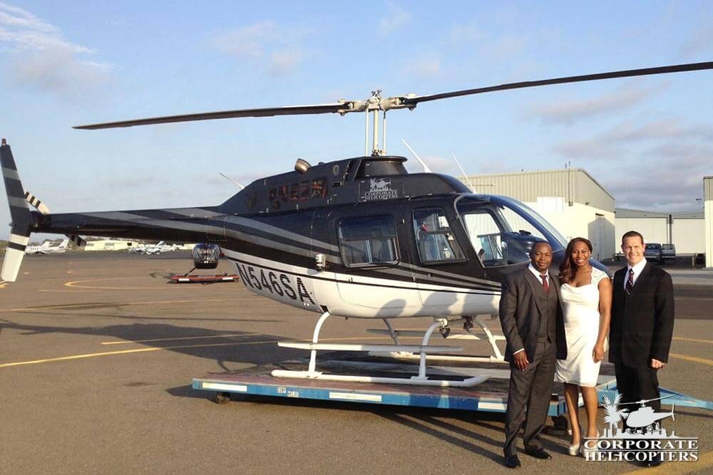 Helicopter marriage proposal & in-flight wedding