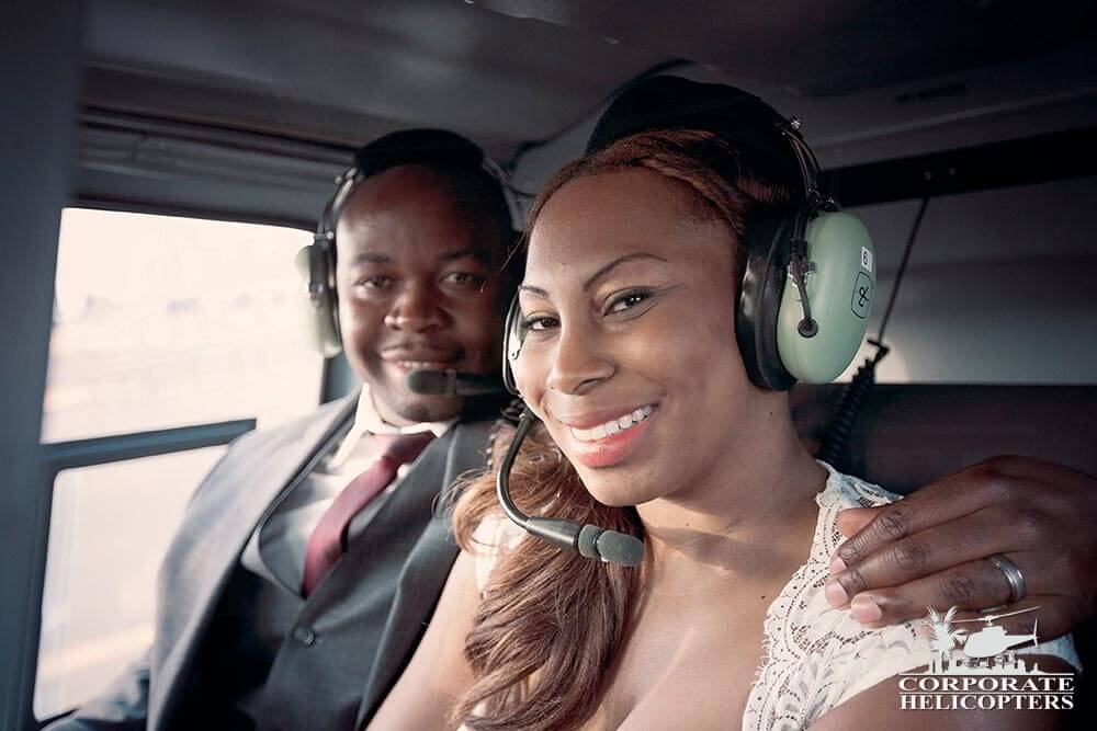 Helicopter marriage proposal & in-flight wedding